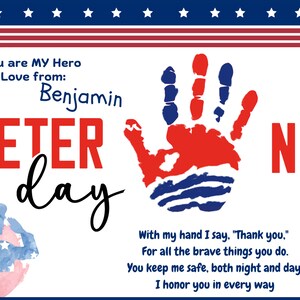 Veterans Day Handprint Art, Happy Veterans Day Handprint Keepsake ...