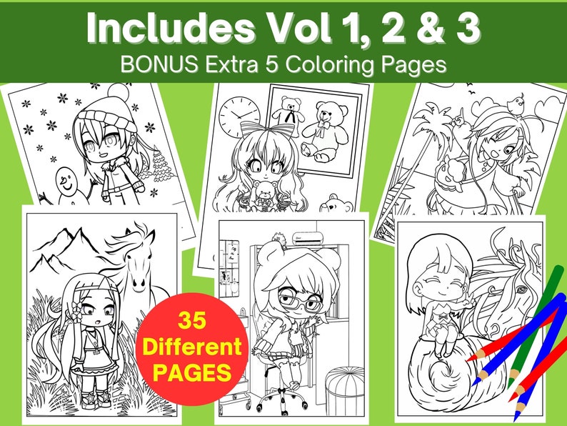 Coloring Page Bundle, 35 Coloring Pages for Kids, Teens or Adults ...