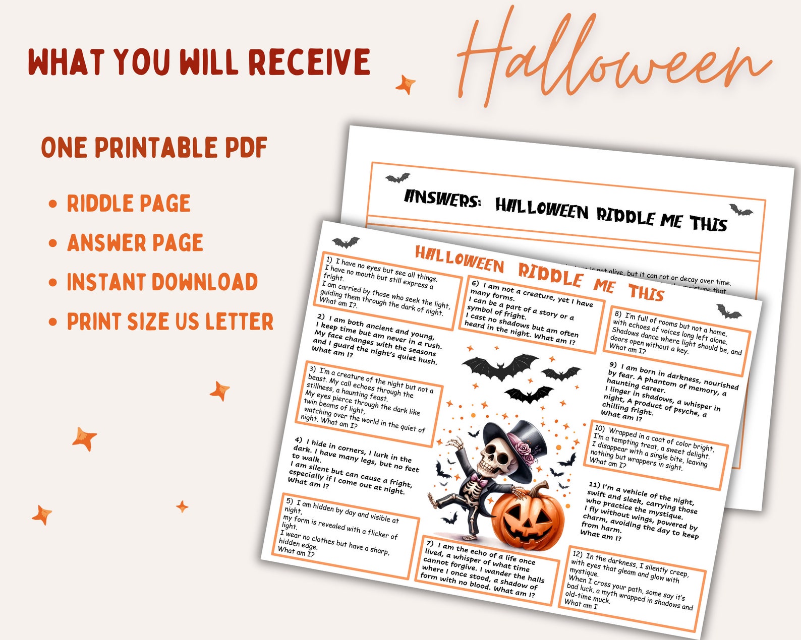 Challenging Halloween Riddle Me This for Halloween Party Games ...