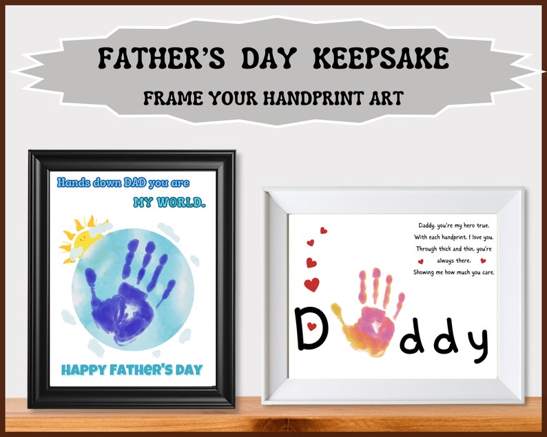 Fathers Day Handprint Art in 6 Designs, Kids Craft Project for a Dad ...