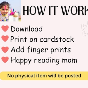 Mother's Day Printable Bookmark, Kids Fingerprint Art for Mothers Day ...