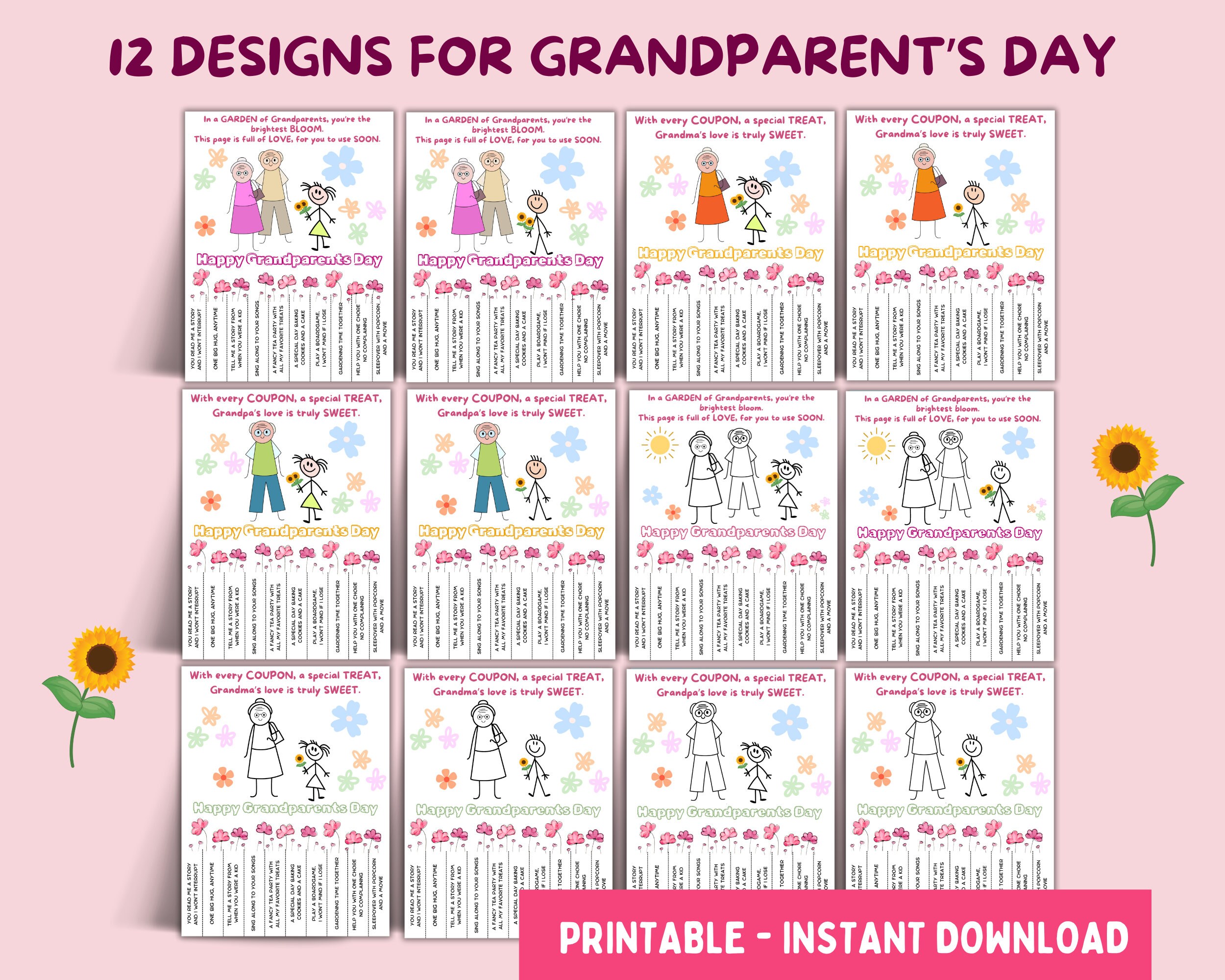 Happy Grandparent's Day Tear off Coupon Flyer - Printable Grandmother ...