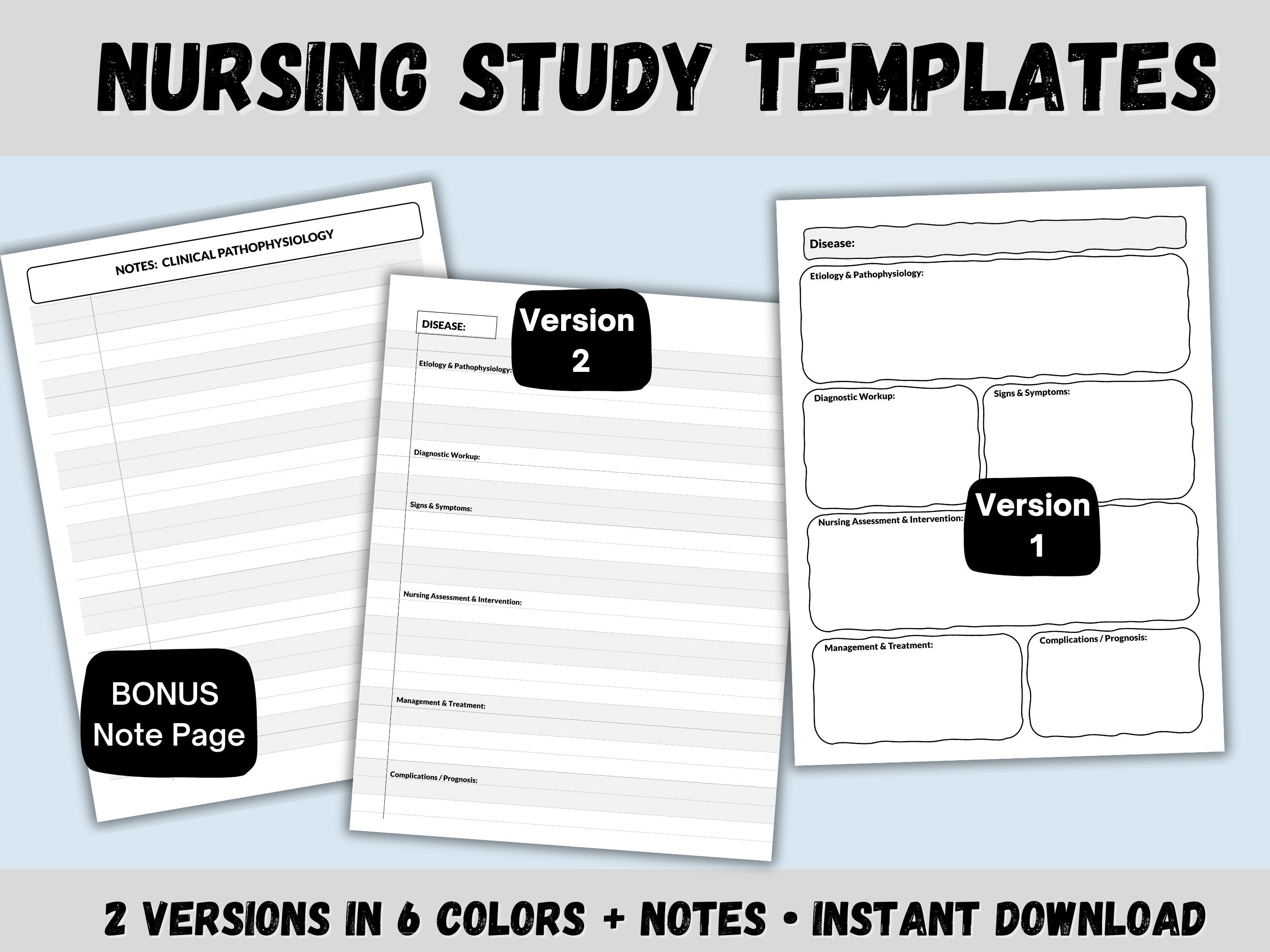 Nursing Student Disease Process Study Sheet Nursing School Template ...