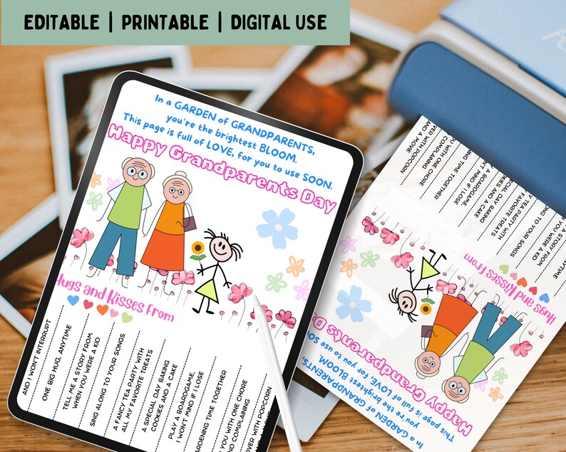 Editable Happy Grandparent's Day Coupon Flyer Printable Grandmother and ...