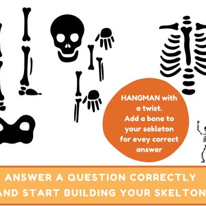 Build a Skeleton Printable Game, Hangman Game With a Skelton, 36 ...