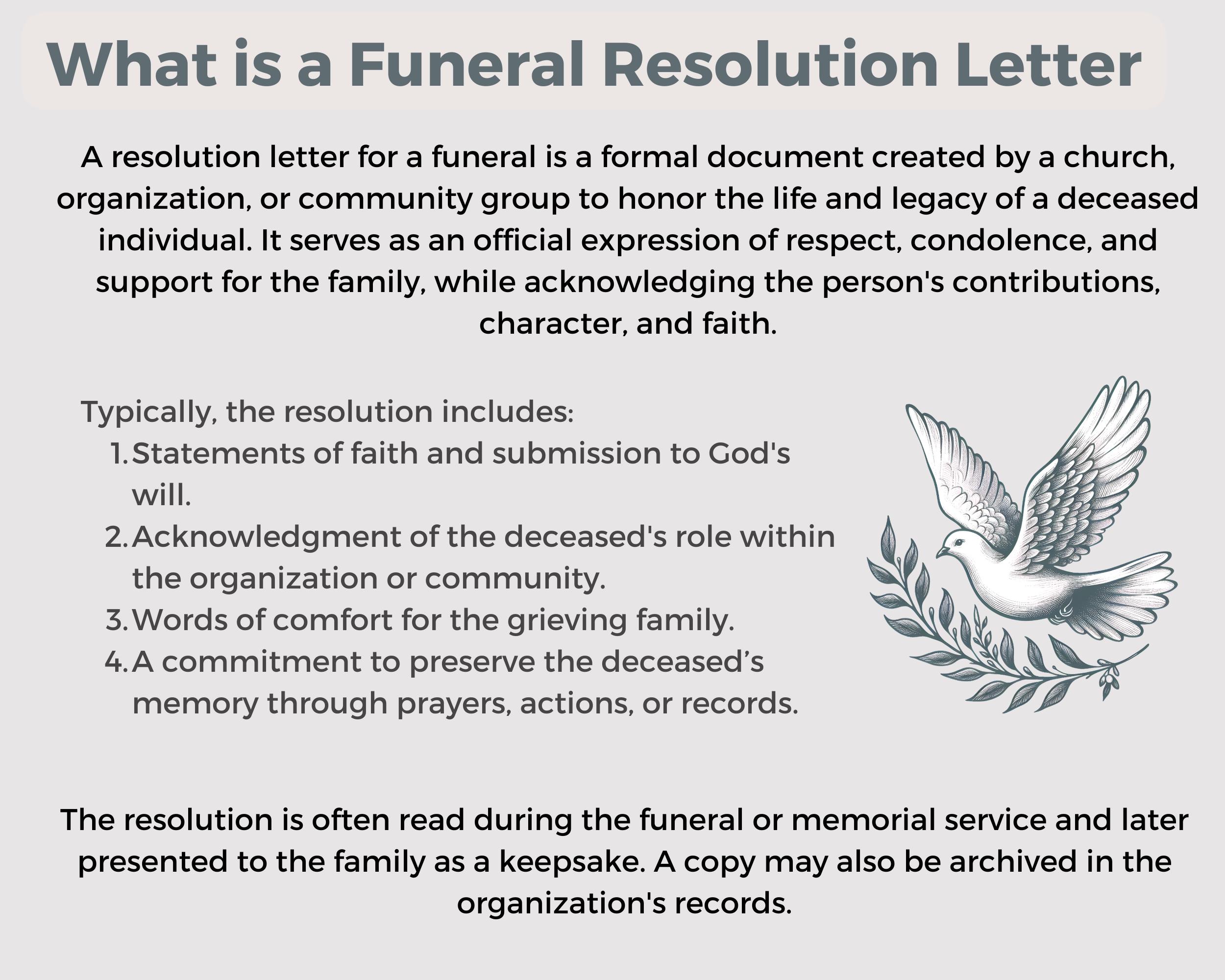 Funeral Resolution Letter A Resolution of Respect in Loving Memory ...
