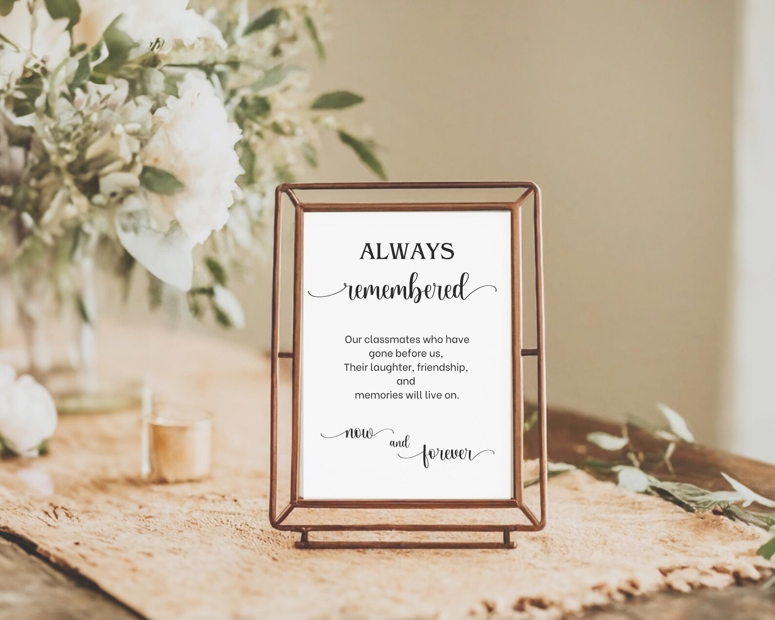 Always Remembered Classmate Memorial Sign High School Reunion Sign ...