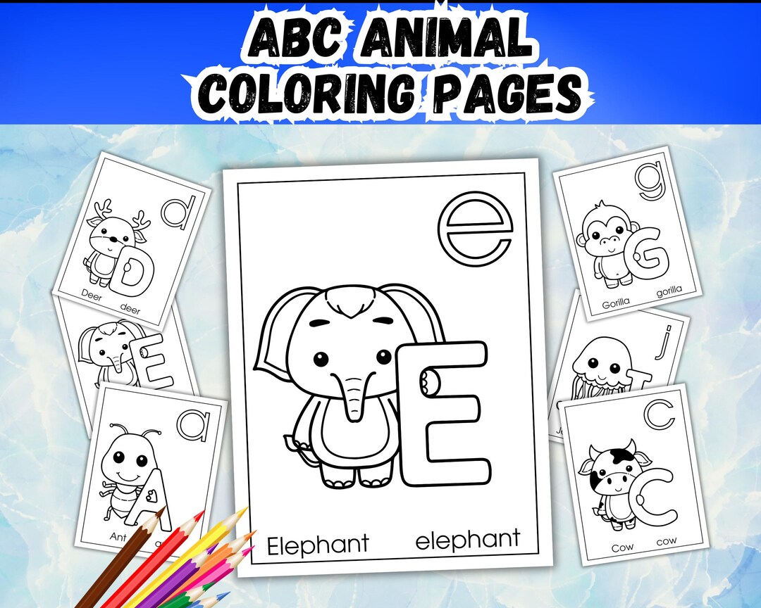 Alphabet Cute Coloring Pages, Printable Kids Coloring Pages, 26 ...