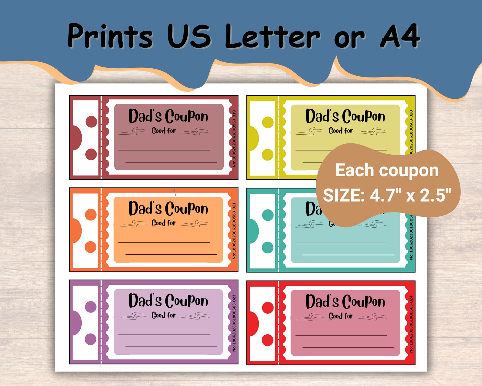 Father's Day Printable Coupon Book, A Gift for Dad on Father's Day: 18 ...