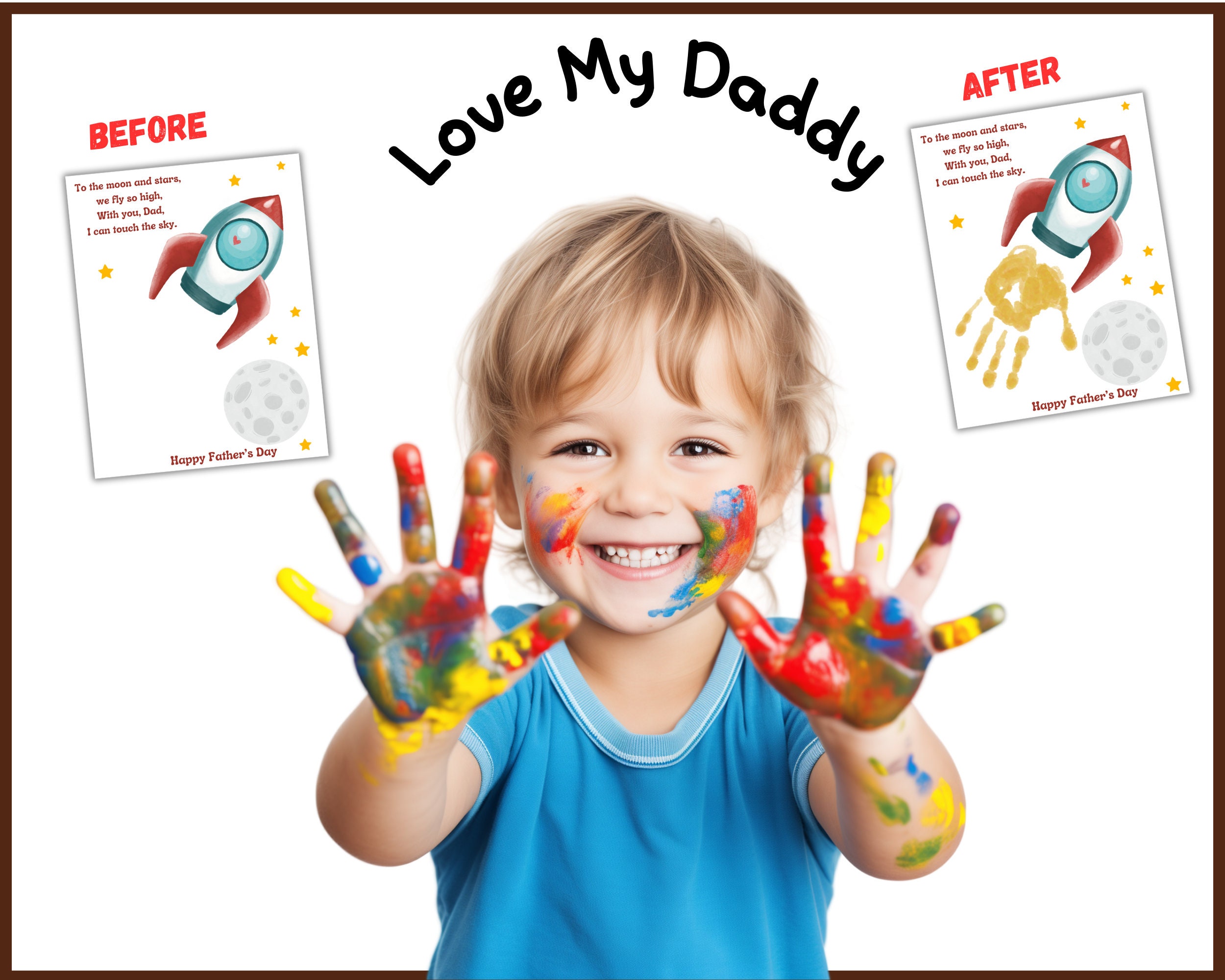13 Handprint Art Bundle for Fathers Day Kids Craft Projects as a Dad ...