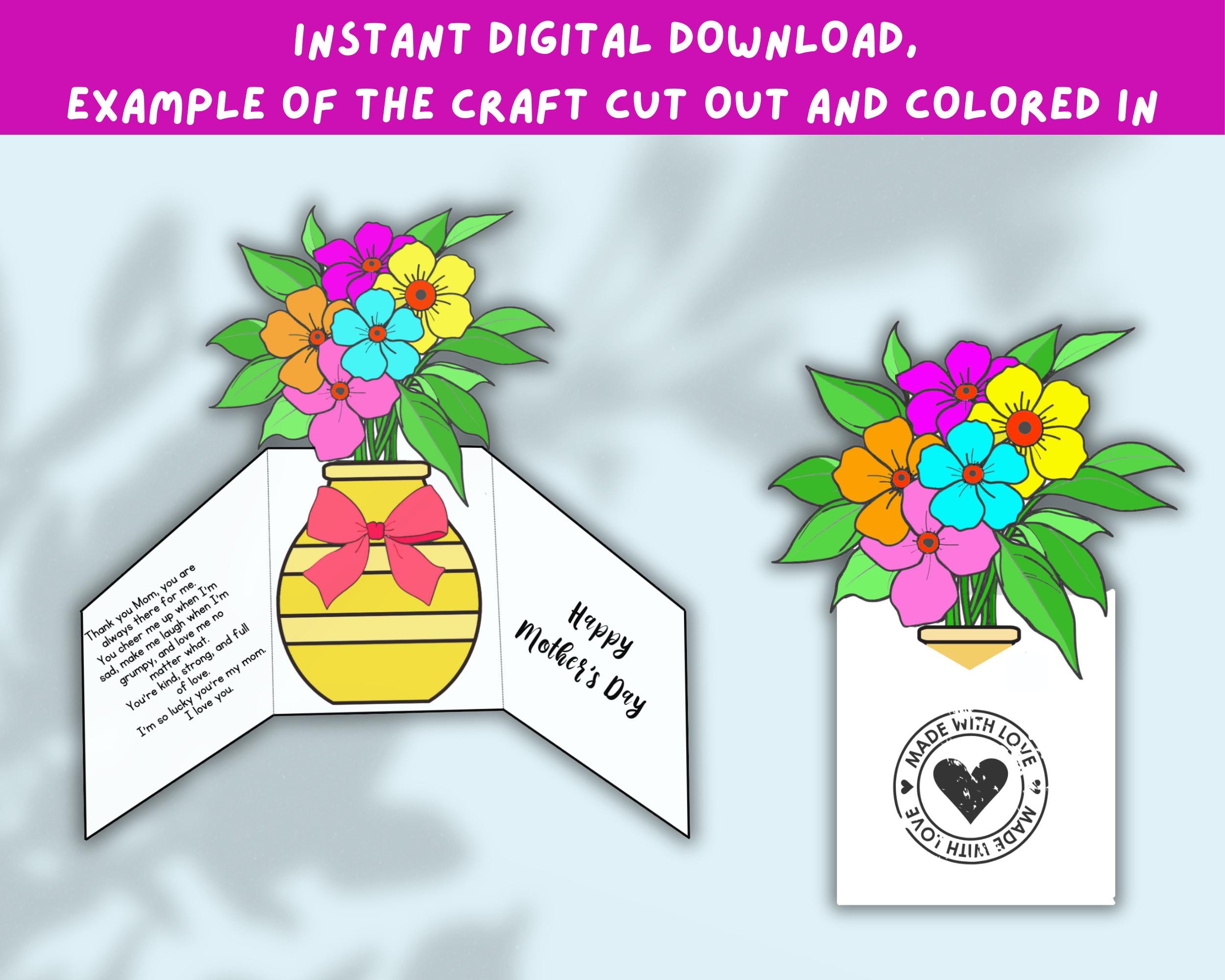 Mothers Day Coloring Card Printable, Mothers Day Craft for Kids ...