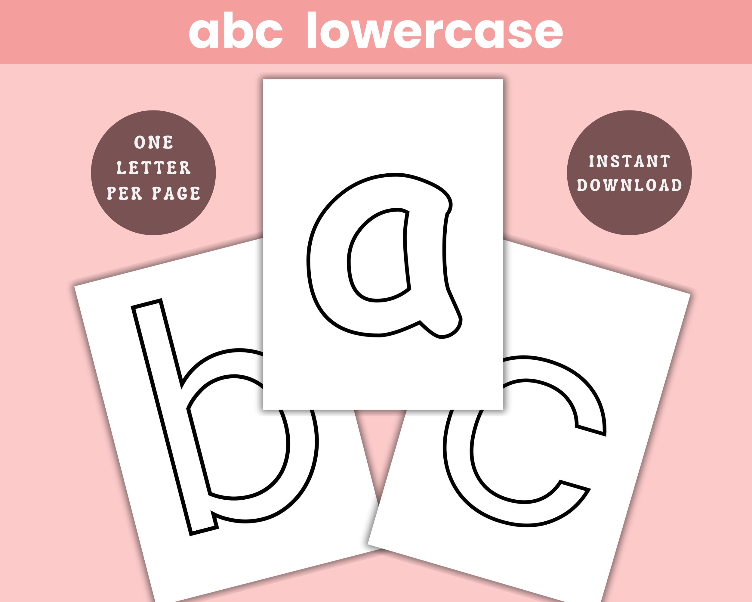 Large Alphabet Letters Printable, Abcs Uppercase and Lowercase Letters ...