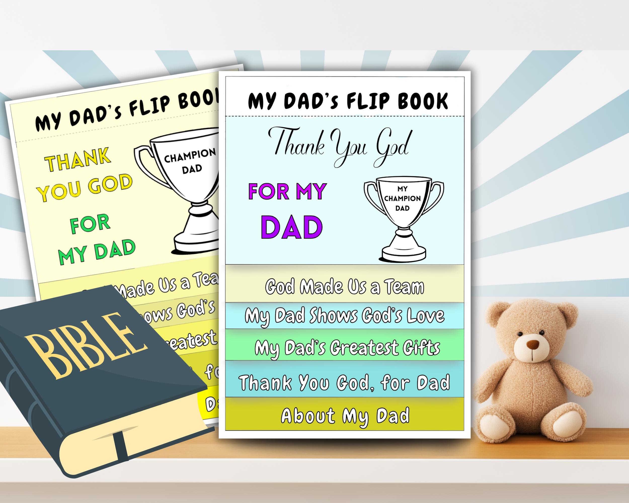 Fathers Day Bible Craft for Kids, Printable Fathers Day Flipbook ...