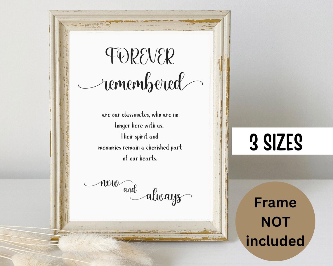 Forever Remembered High School Reunion Sign Remembering College ...