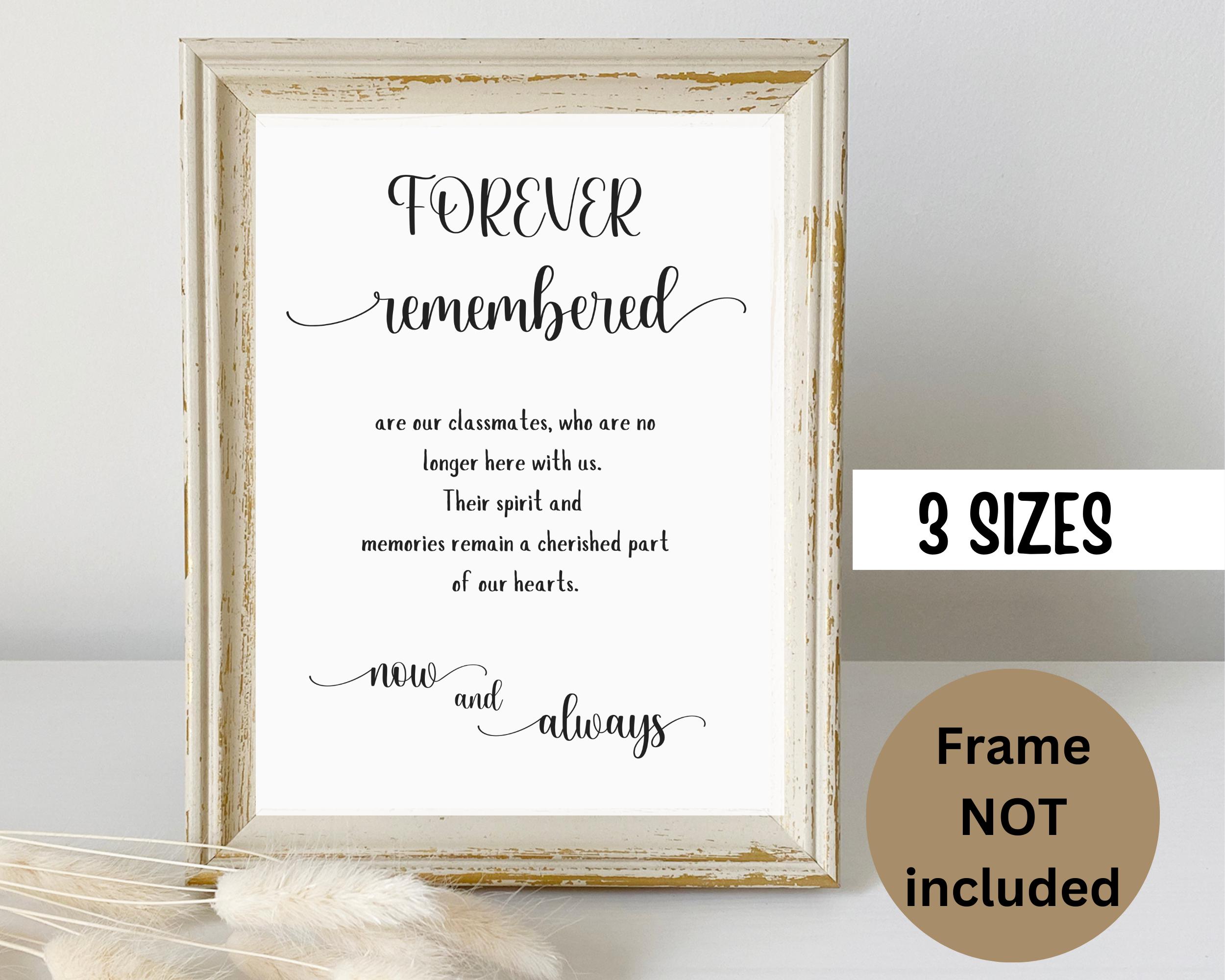 Forever Remembered High School Reunion Sign Remembering College ...