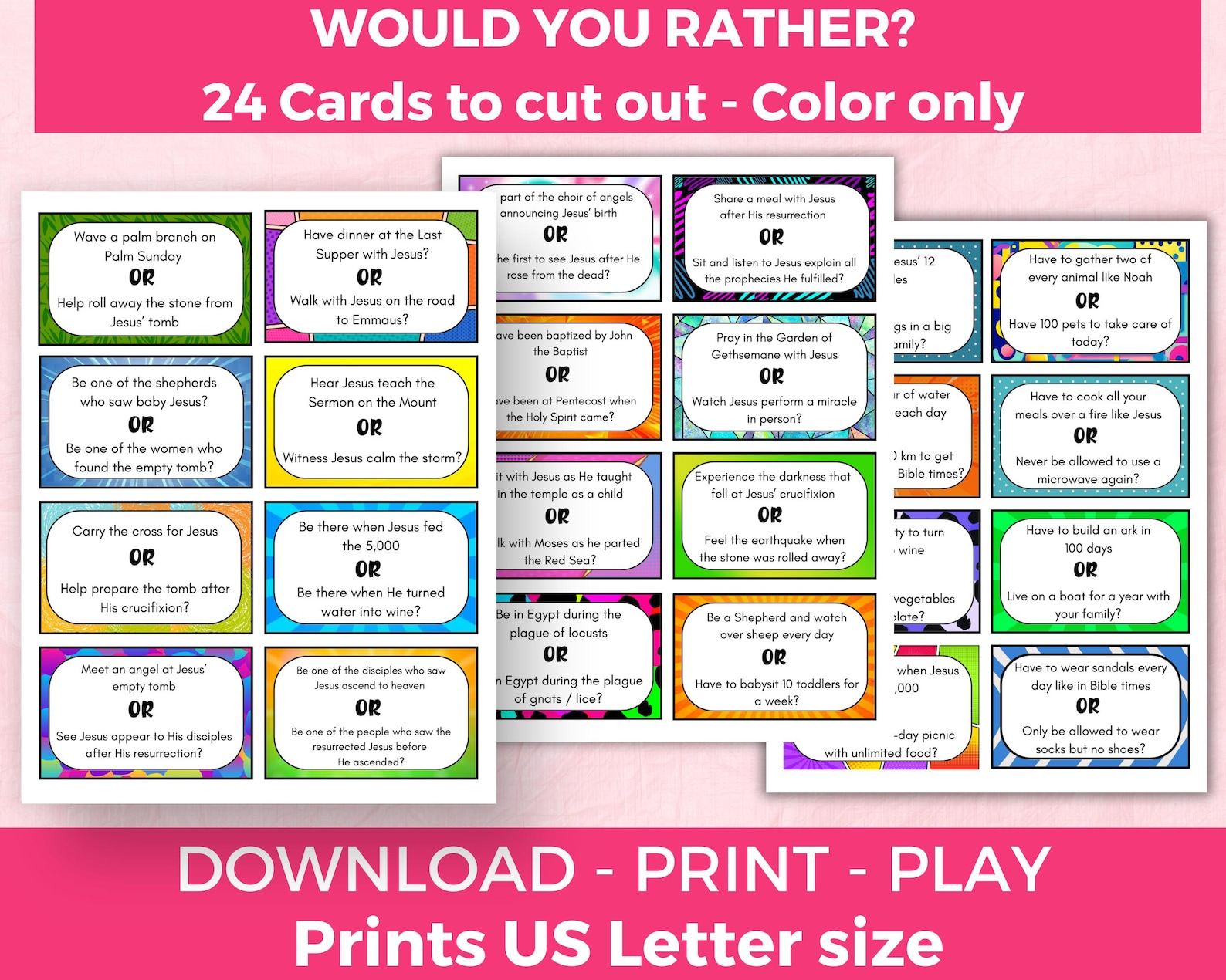 5 Bible Games BUNDLE, Christian Easter Games, Printable Christian Games ...