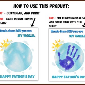 Fathers Day Handprint Art in 6 Designs, Kids Craft Project for a Dad ...