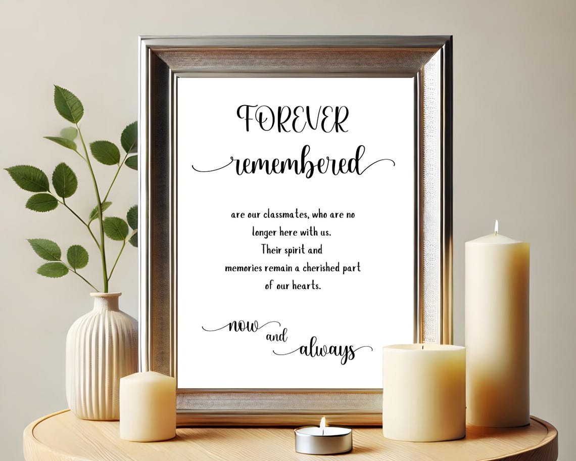 Forever Remembered High School Reunion Sign Remembering College ...