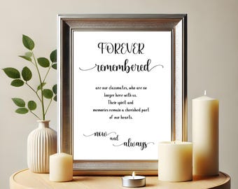 Always Remembered Classmate Memorial Sign High School Reunion Sign ...