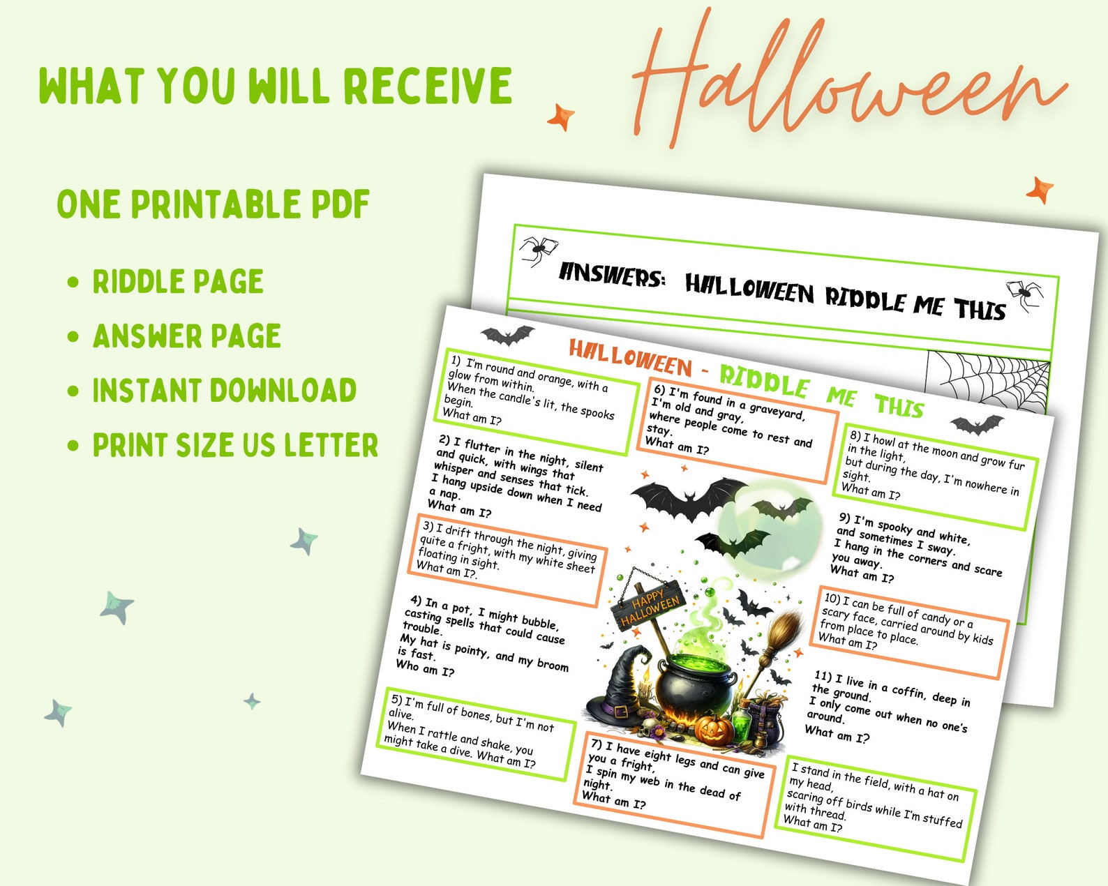 Easy Halloween Riddle Me This for a Kids Halloween Party Game ...