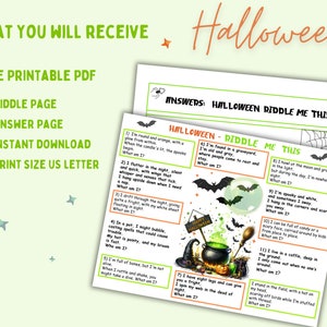 Easy Halloween Riddle Me This for a Kids Halloween Party Game ...
