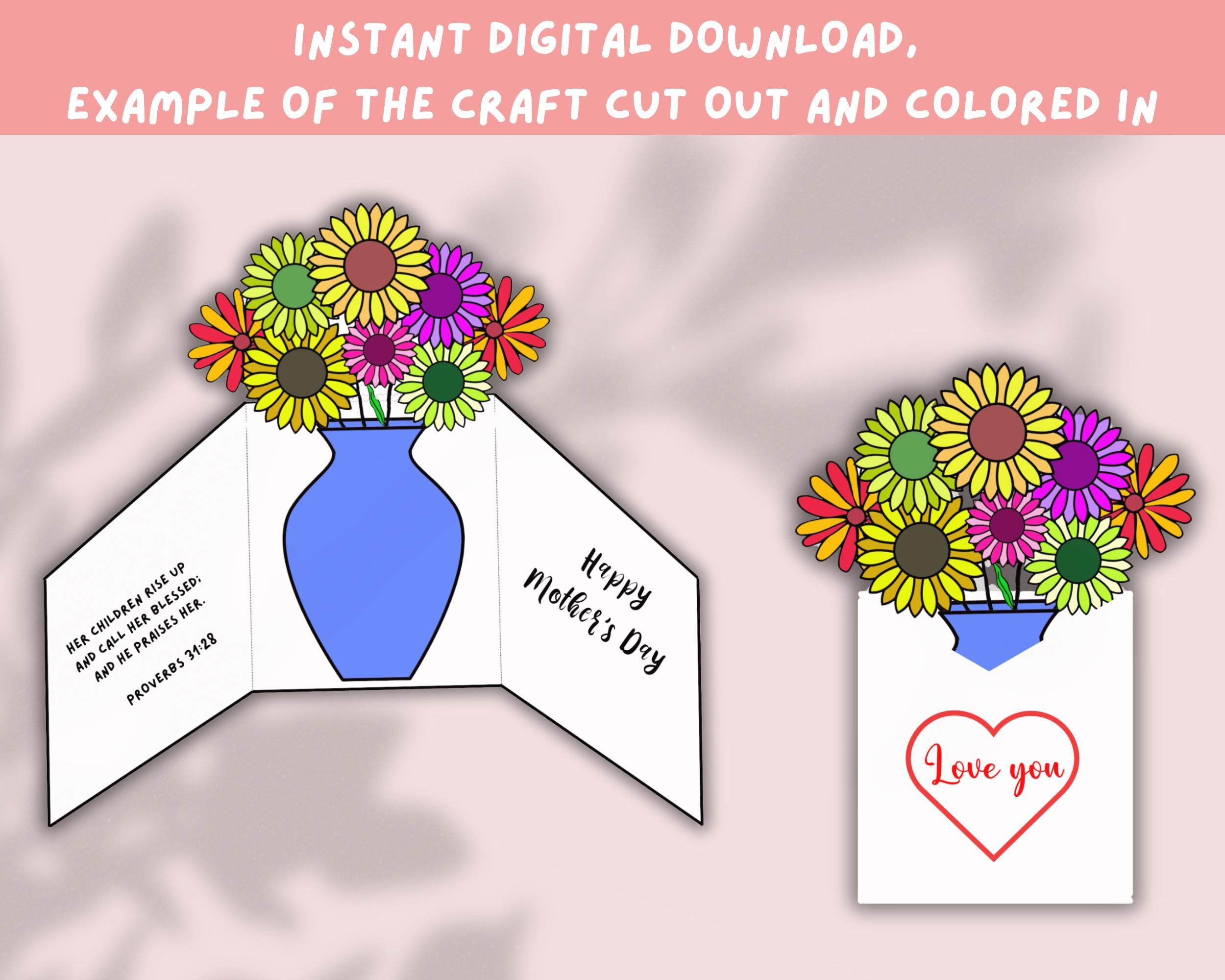 Mothers Day Bible Craft for Kids, Printable Mothers Day Coloring Card ...