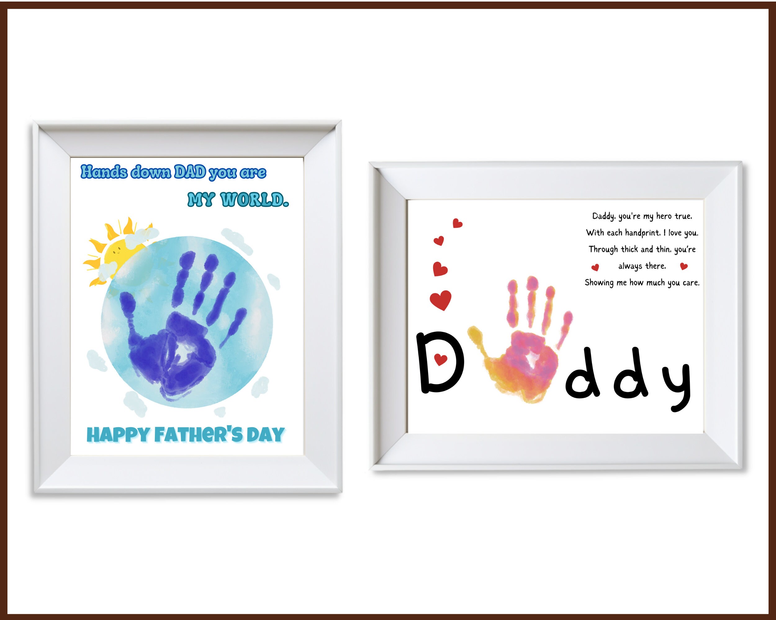 Fathers Day Handprint Art Bundle, Kids Craft Project for a Dad Gift ...