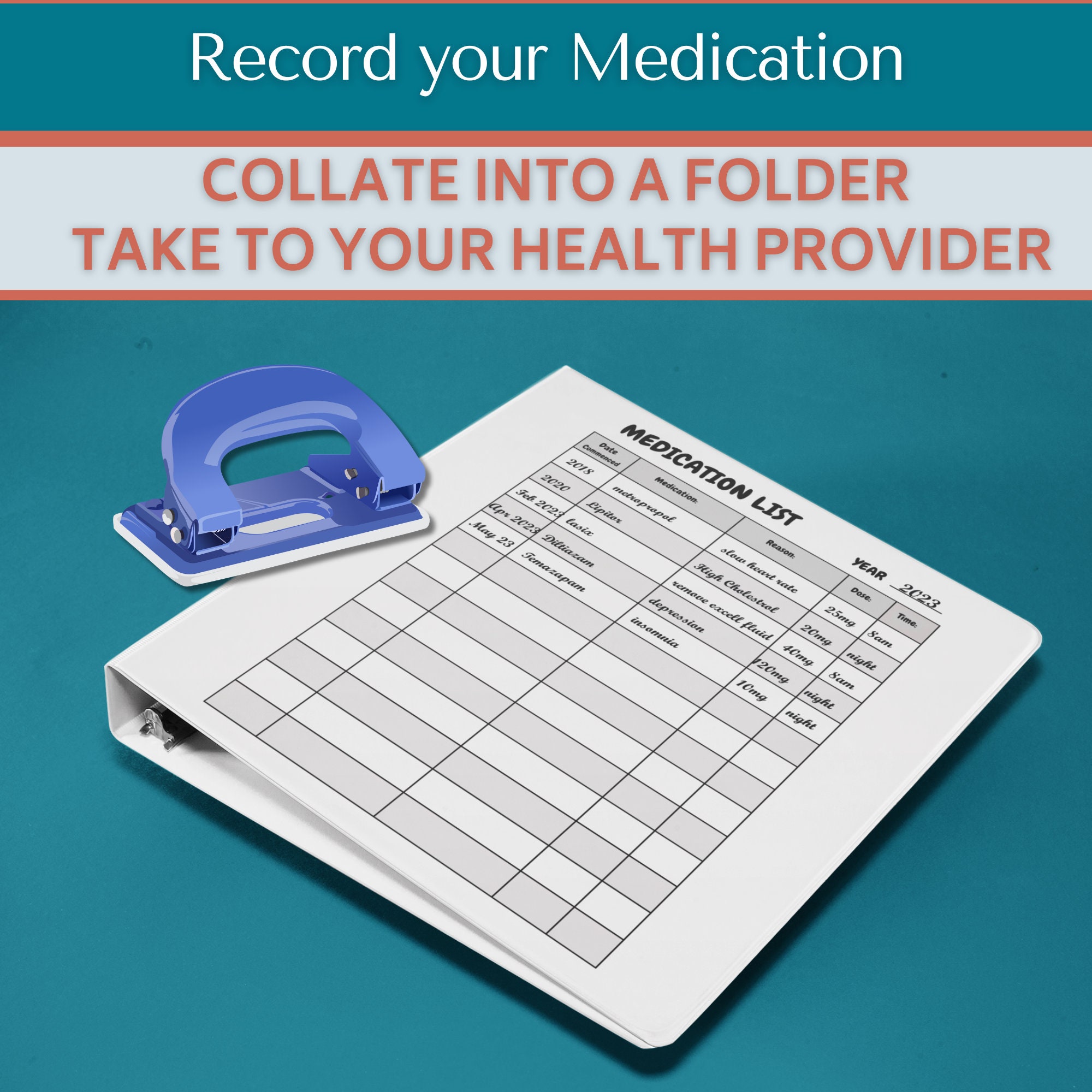 Printable Medication Log, Simple Medication Tracker for Daily Use, Easy ...