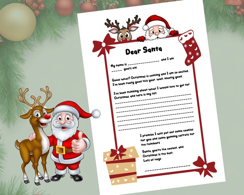 Letter to Santa Printable, Santa Letter, Easy to Print Letter to Santa ...
