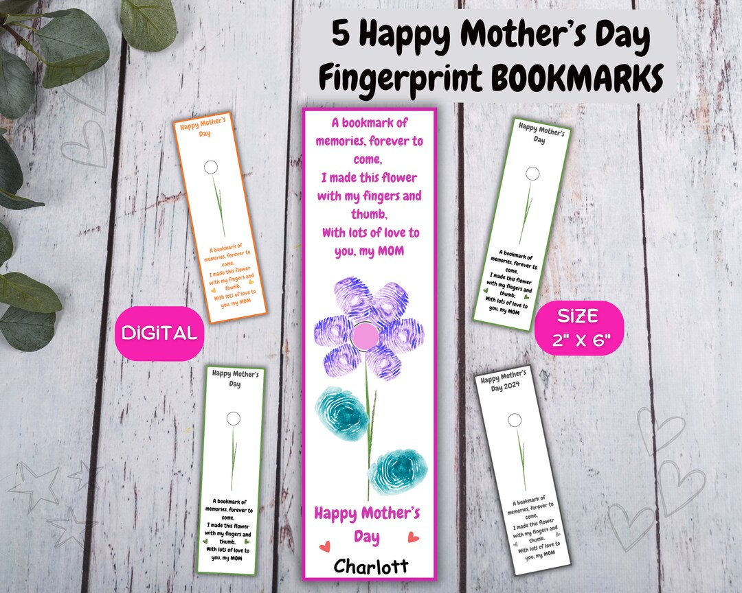 Mother's Day Bookmark, Printable Art From a Child, Kids Craft Project ...