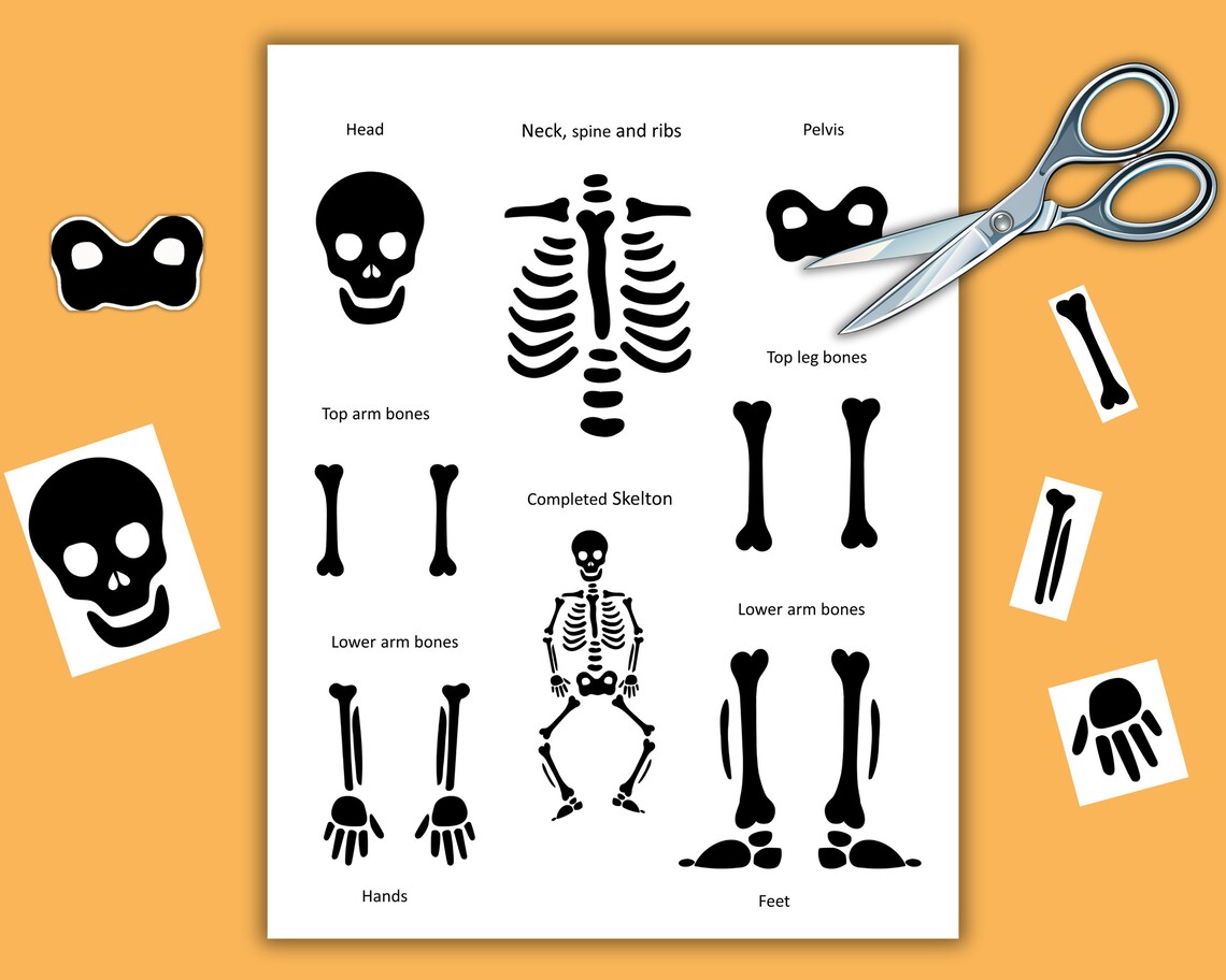 Build a Skeleton Printable Game, Hangman Game With a Skelton, 36 ...