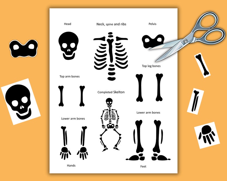Build a Skeleton Printable Game, Hangman Game With a Skelton, 36 ...