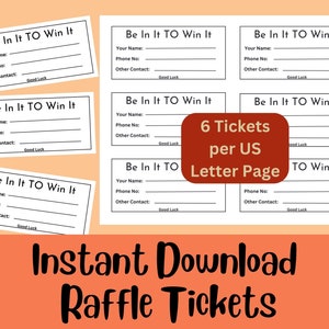 Raffle Tickets Generic Ticket Template or Event Raffle - Etsy