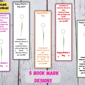 Mother's Day Bookmark, Printable Art From a Child, Kids Craft Project ...