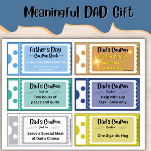 Father's Day Printable Coupon Book, A Gift for Dad on Father's Day: 18 ...