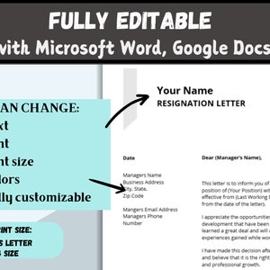 Resignation Letter Template Editable and Customizable Letter of ...