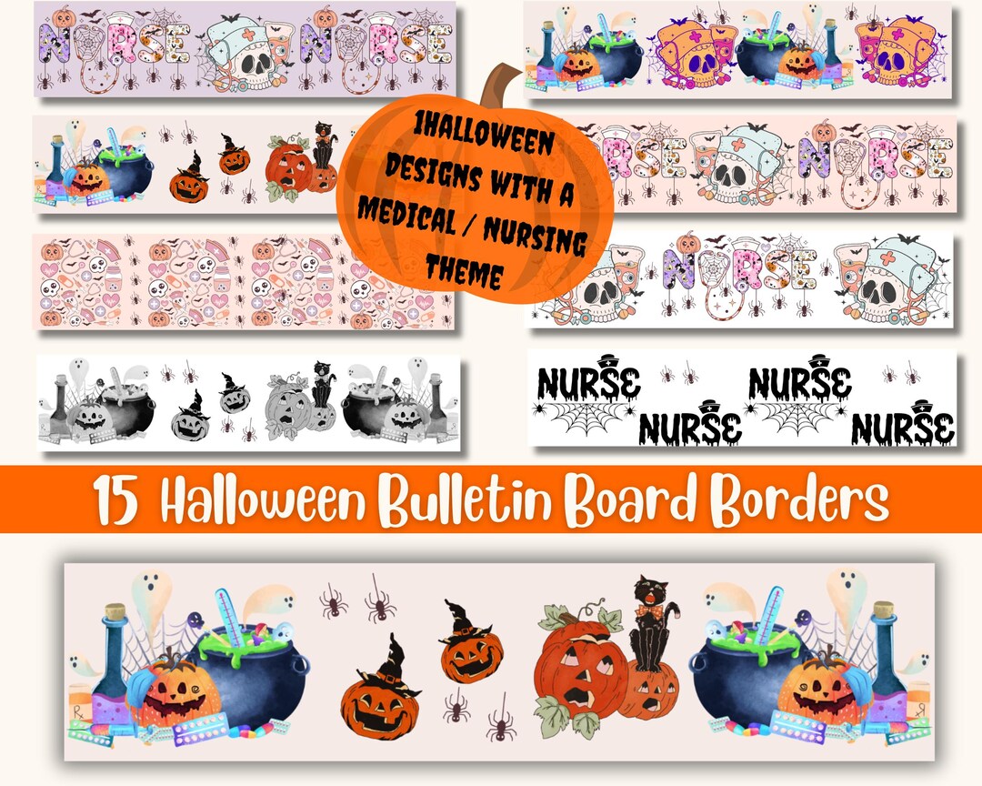 Halloween Bulletin Board Borders for School Nurse, Nurse Office ...