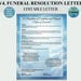 A Funeral Resolution Letter of Condolence and Respect, Use in Your ...