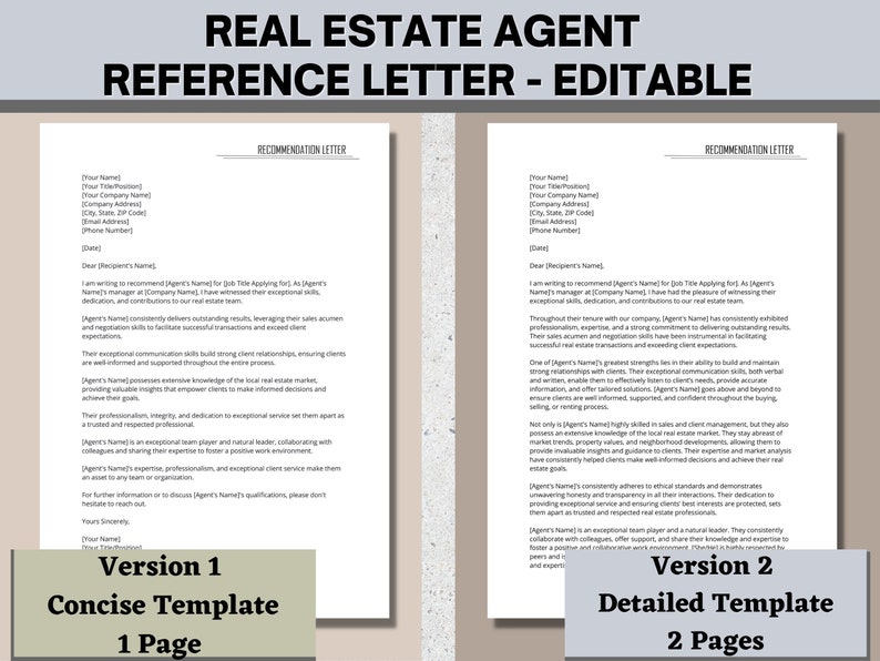 Real Estate Agent Recommendation Letter, Capture the Character & Skill ...