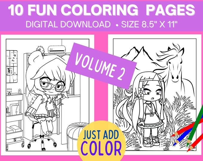 5 Page Printable Coloring Girls - Etsy Canada