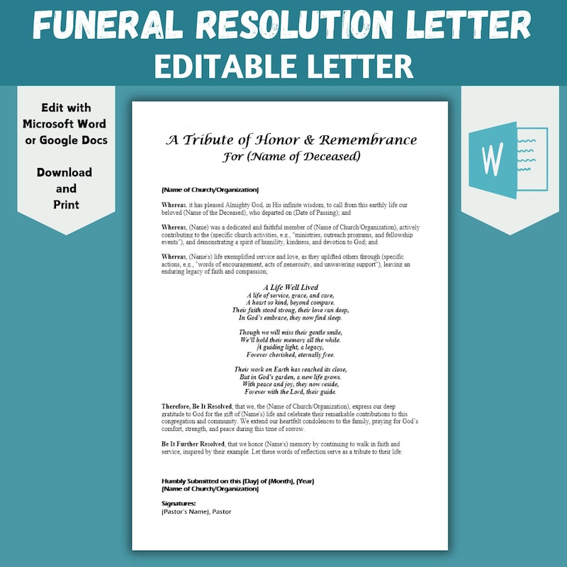 Funeral Resolutions for Classmates - Etsy