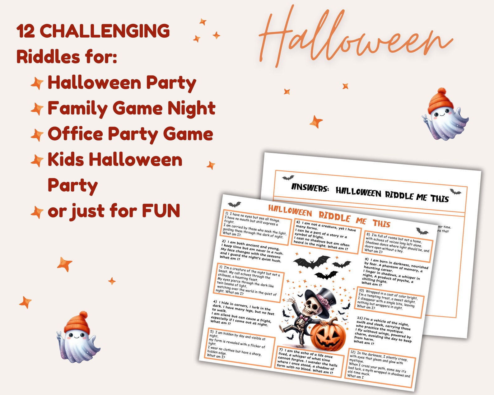 Challenging Halloween Riddle Me This for Halloween Party Games ...