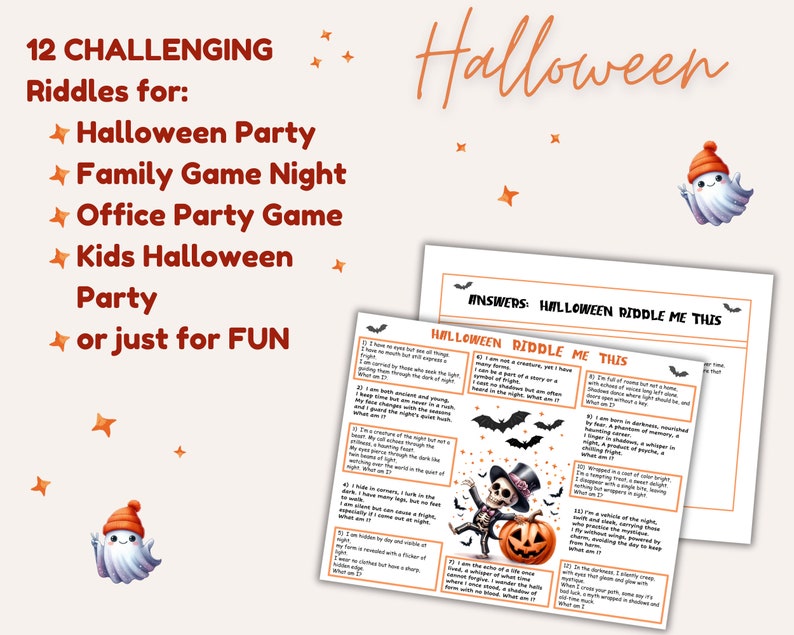 Challenging Halloween Riddle Me This for Halloween Party Games ...