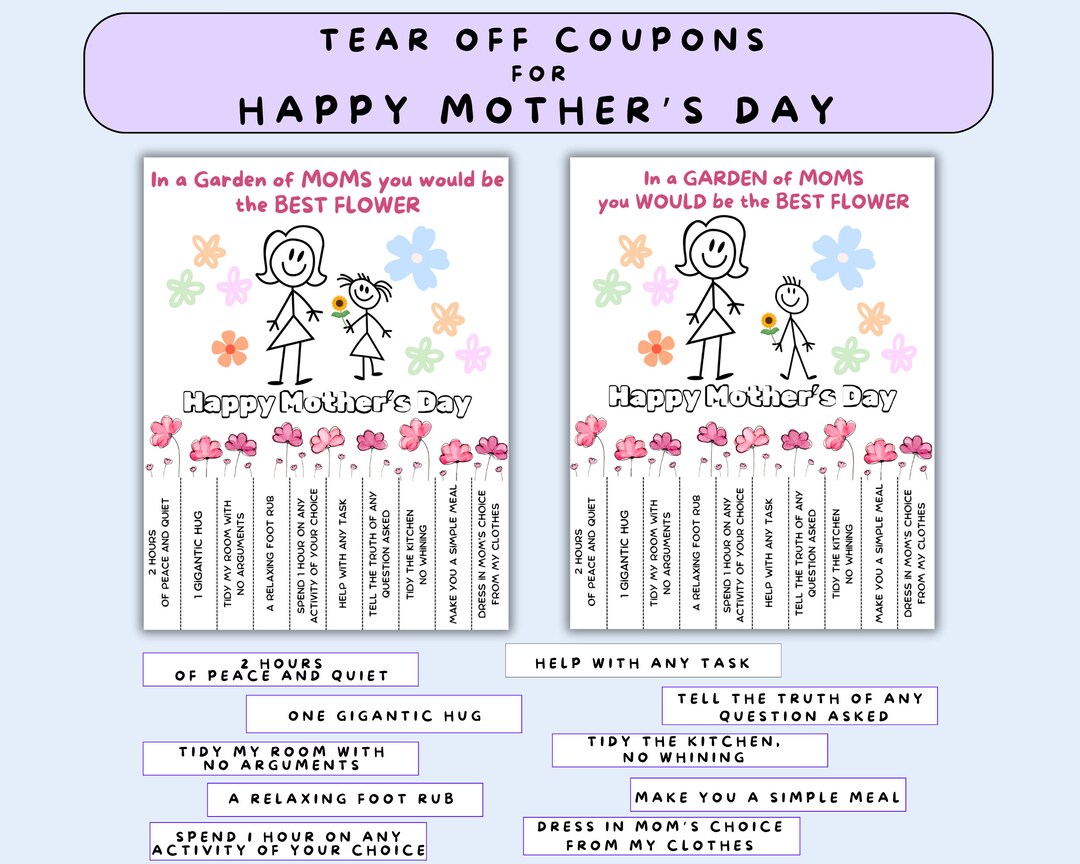 Printable Gift for Mom From Child on Mother’s Day, Gift From the Heart ...