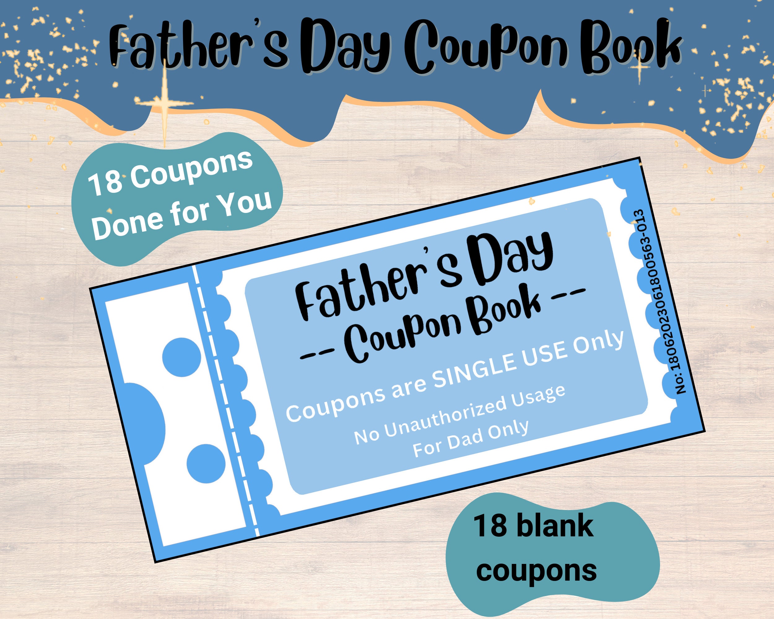Father's Day Printable Coupon Book, A Gift for Dad on Father's Day: 18 ...