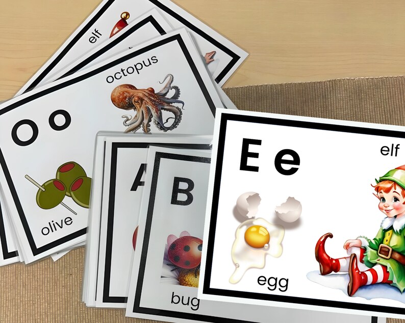 Alphabet Flashcards for Early Letter Recognition, Printable Learning ...