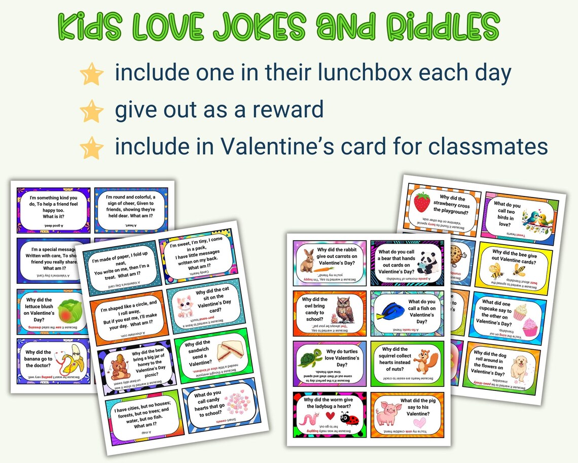 32 Printable Valentines Jokes Kids Lunch Box Jokes and Riddles Make It ...