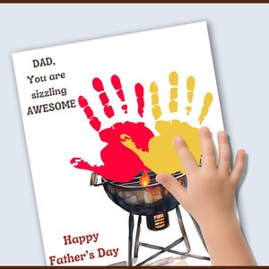 Fathers Day Handprint Art in 6 Designs, Kids Craft Project for a Dad ...
