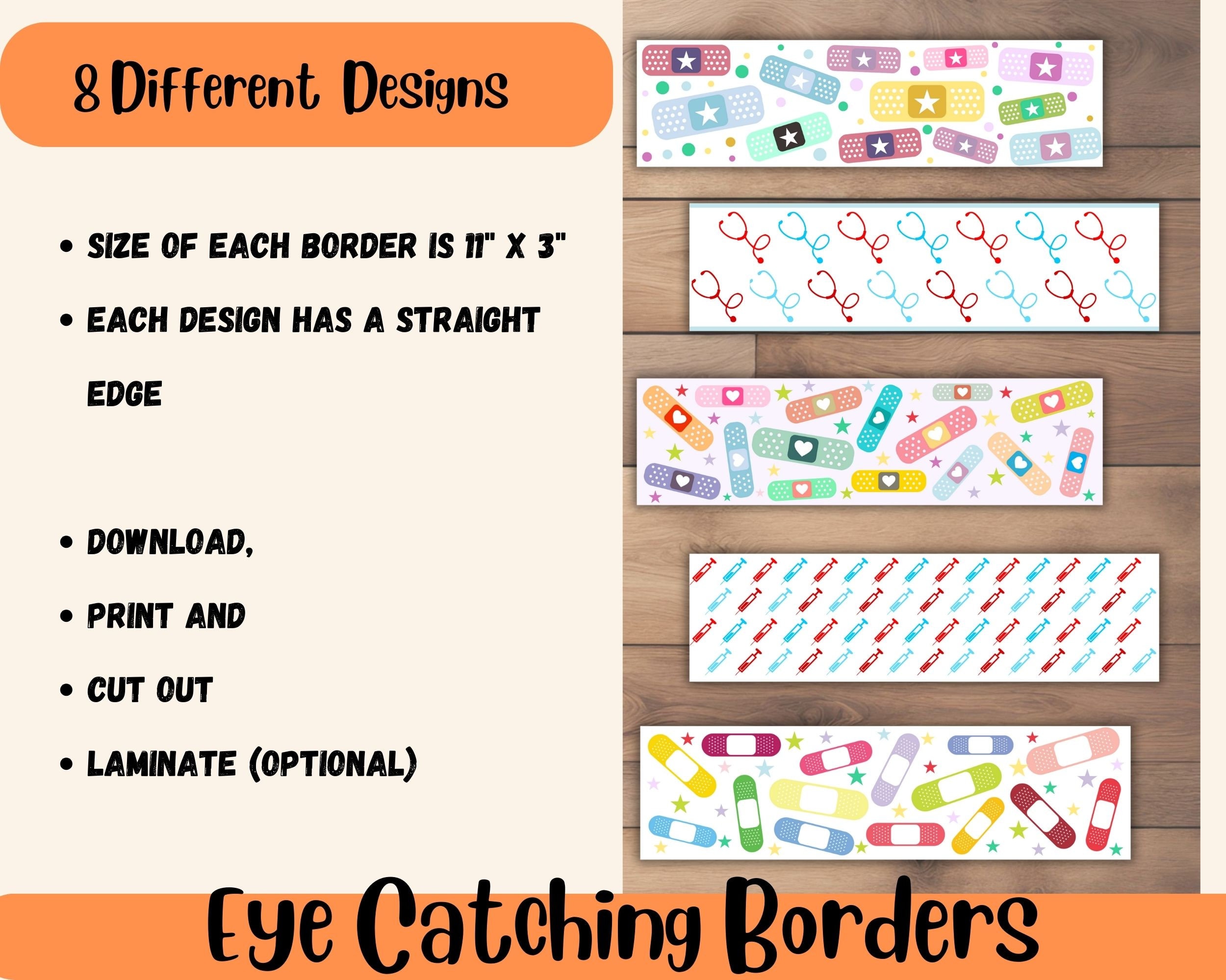 Printable Bulletin Board Borders for School Nurse, Doctor or Nurse ...