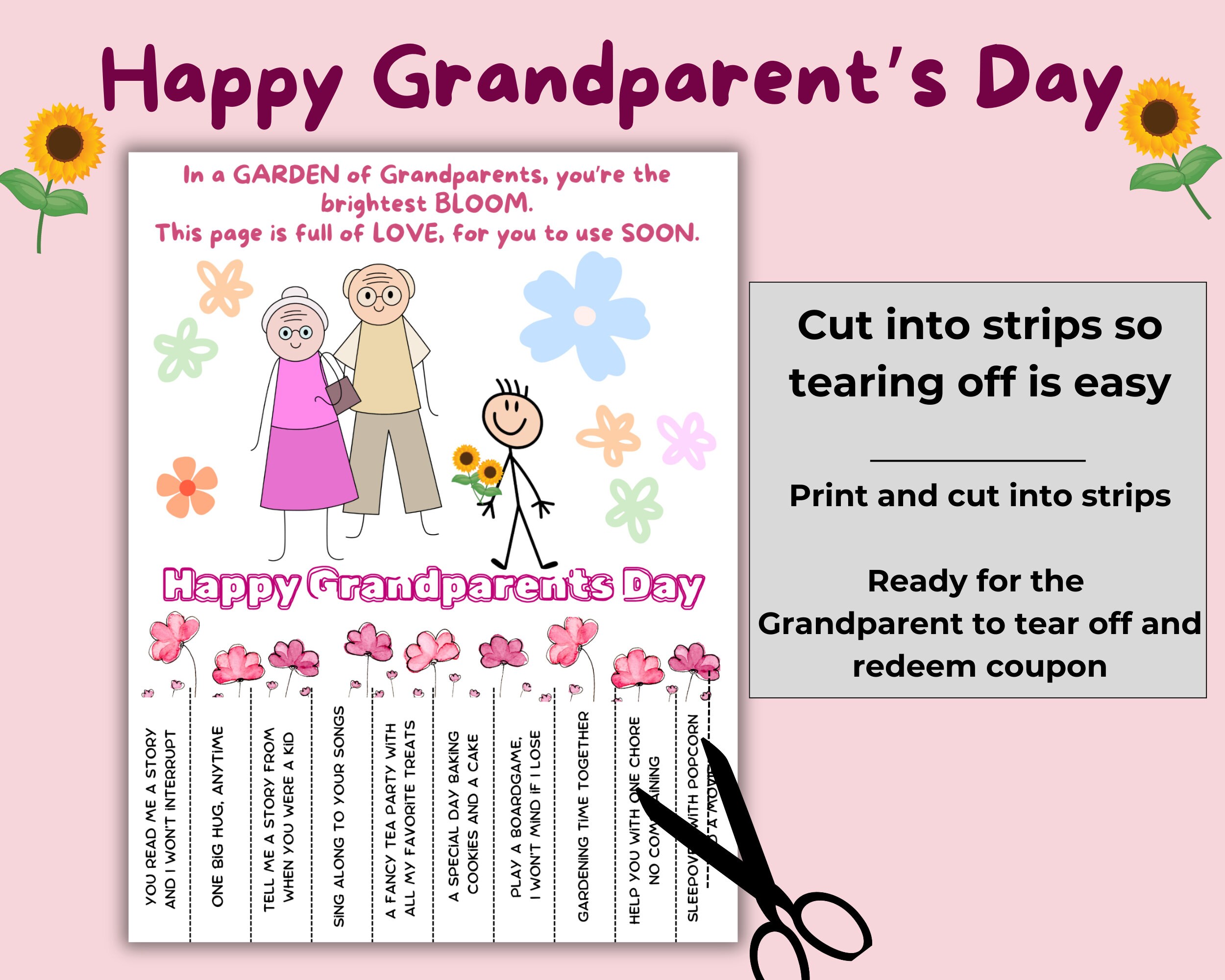 Happy Grandparent's Day Tear off Coupon Flyer - Printable Grandmother ...